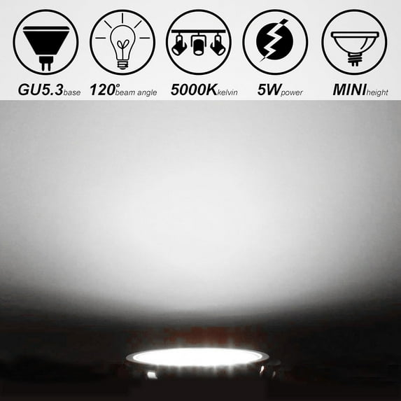 XUERUI-MR16 Led Bulbs 5W,50W Halogen Equivalent,Wide Angle 120 Degree ...