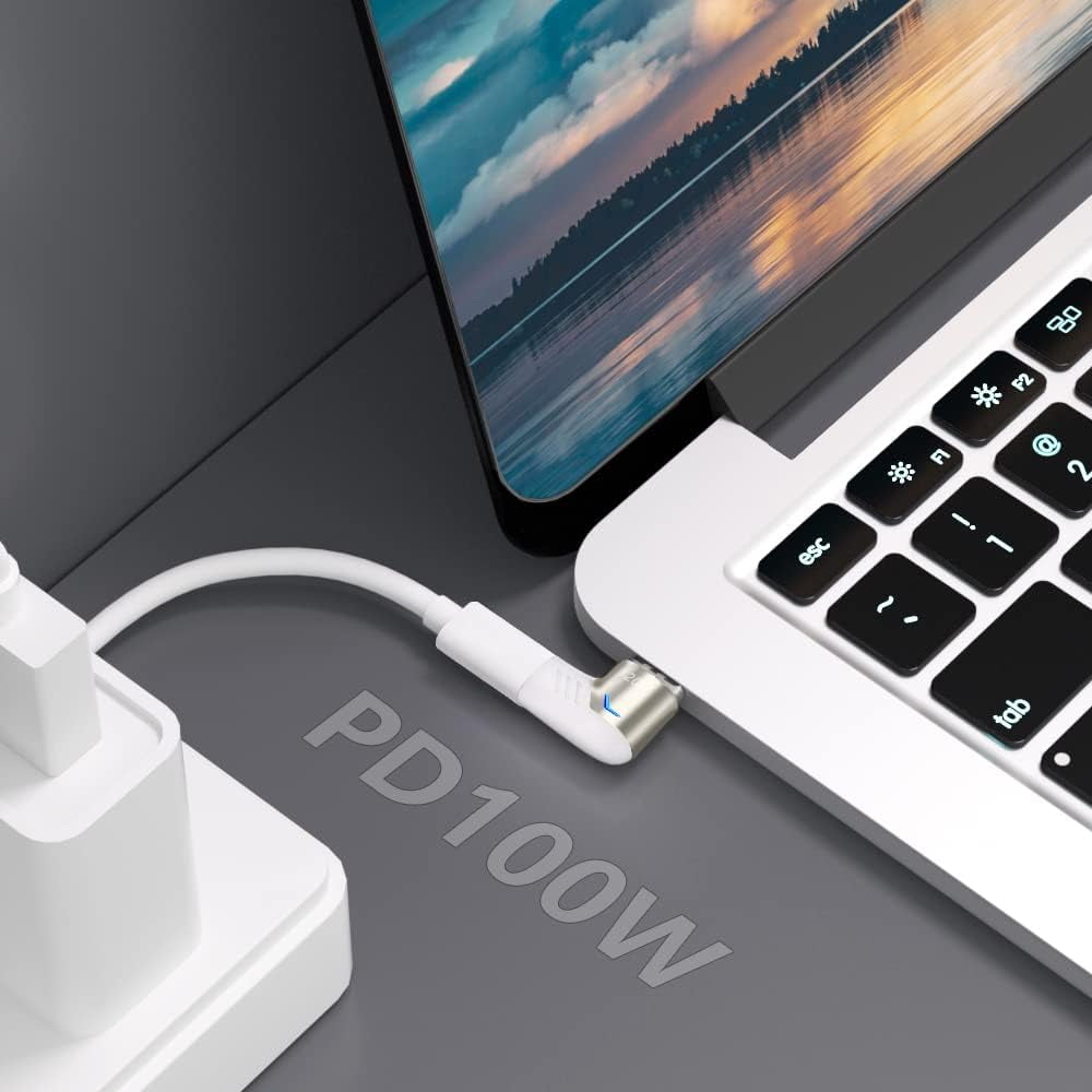 XUERUI-Magnetic USB C Adapter Right Angle 2 Pack 100w USB C Magnetic ...