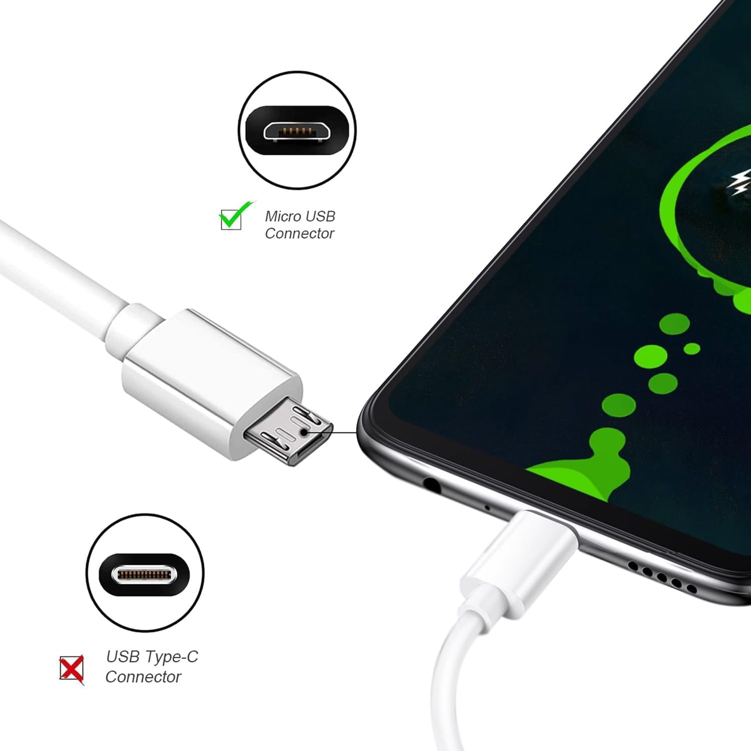 XUERUI-Micro Fast Charger Charging Cable fit for Lg flip Phone, Orbic ...