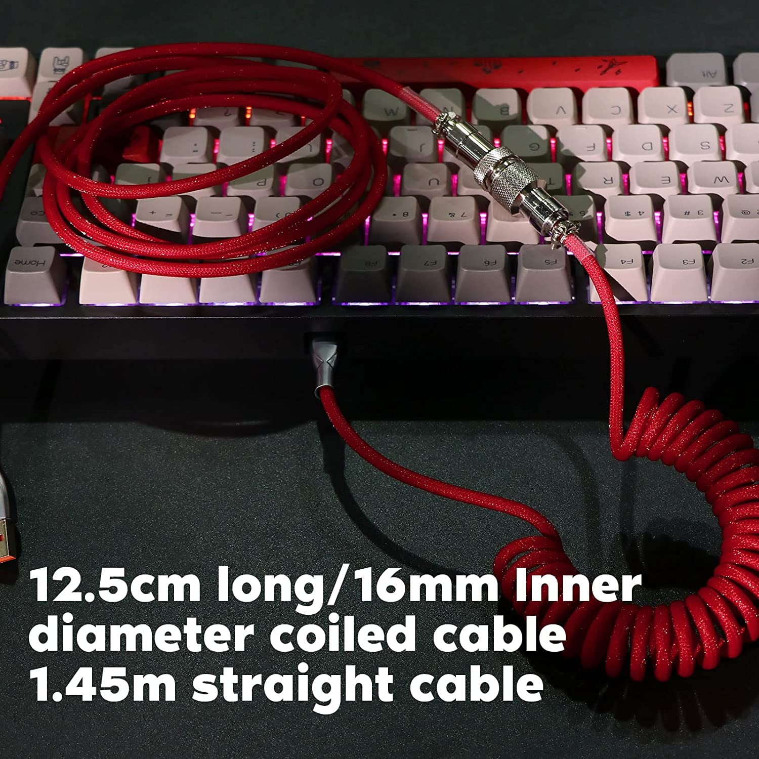 XUERUI-Mix 1.8m Coiled Type-C to USB A TPU Mechanical Keyboard Space ...
