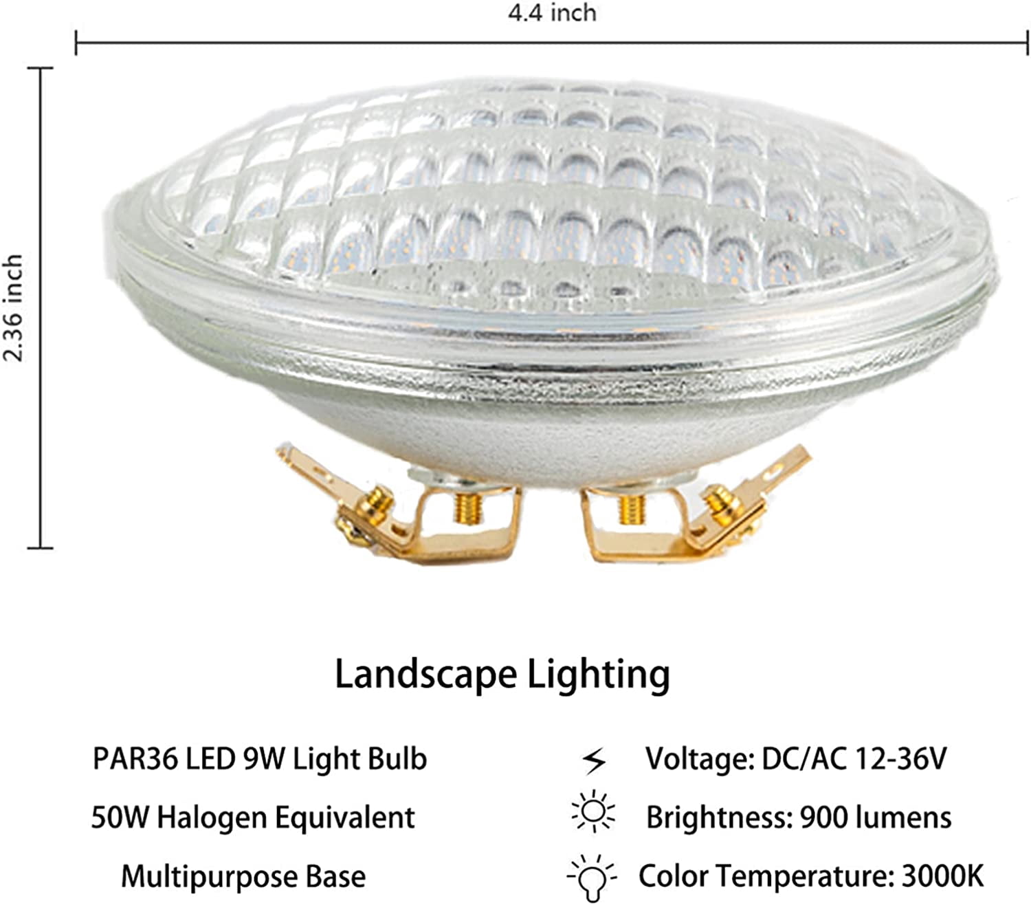 XUERUI-PAR36 LED Landscape Bulb 9W(50W Halogen Equivalent) 900LM 3000K ...