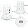 XUERUI-Power Strip USB Surge Protector Tower 8 AC Outlets with 6 USB ...