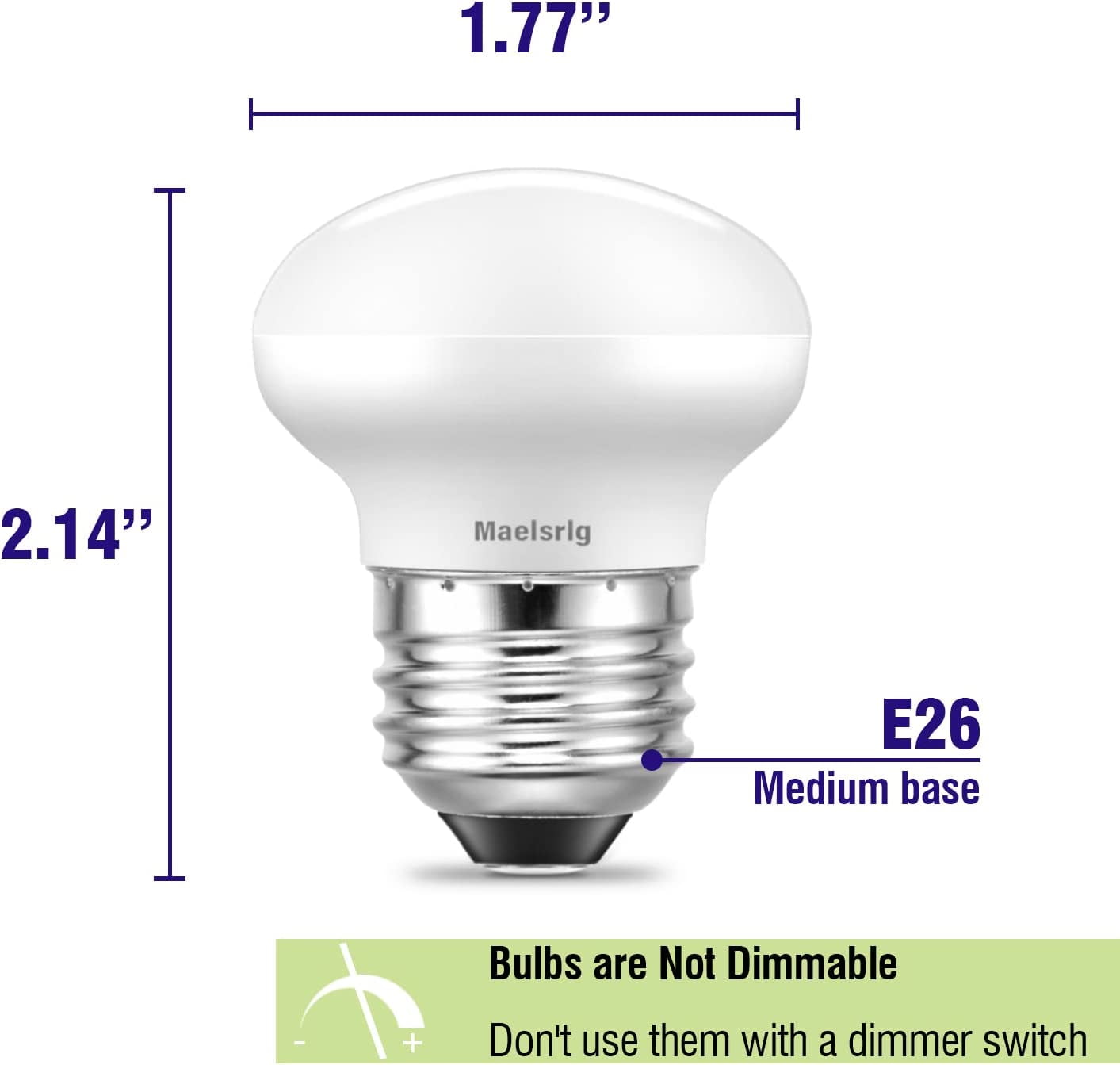 XUERUI-R14 LED Bulb 4W(40W Equivalent) Mini Reflector Flood Light Bulbs ...