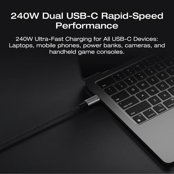 XUERUI-Rapid Pro USB-C to USB-C Cable (240W, Nylon), 240W Dual USB-C ...