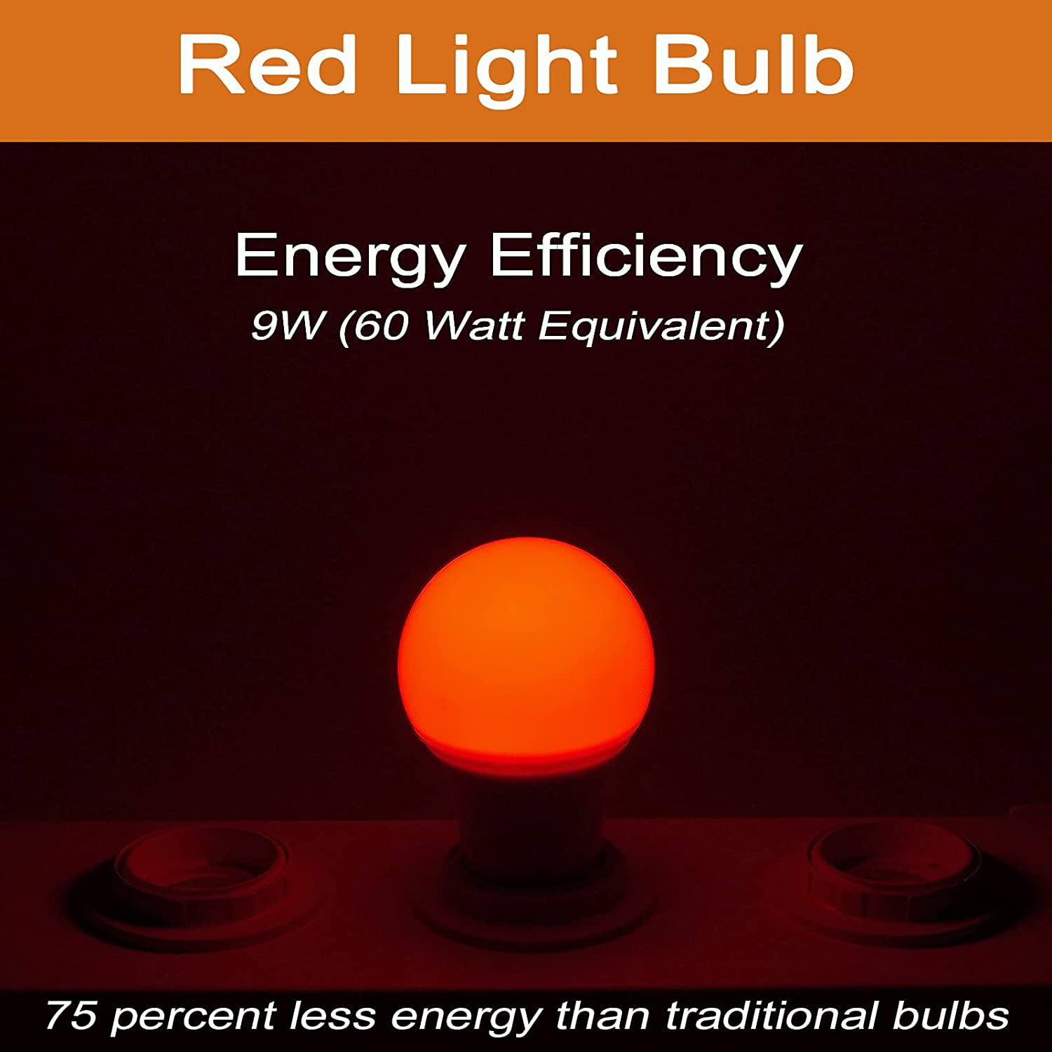 XUERUI-Red Light Bulbs 9W (60 Watt Equivalent), 120V E26 Base A19 Red ...