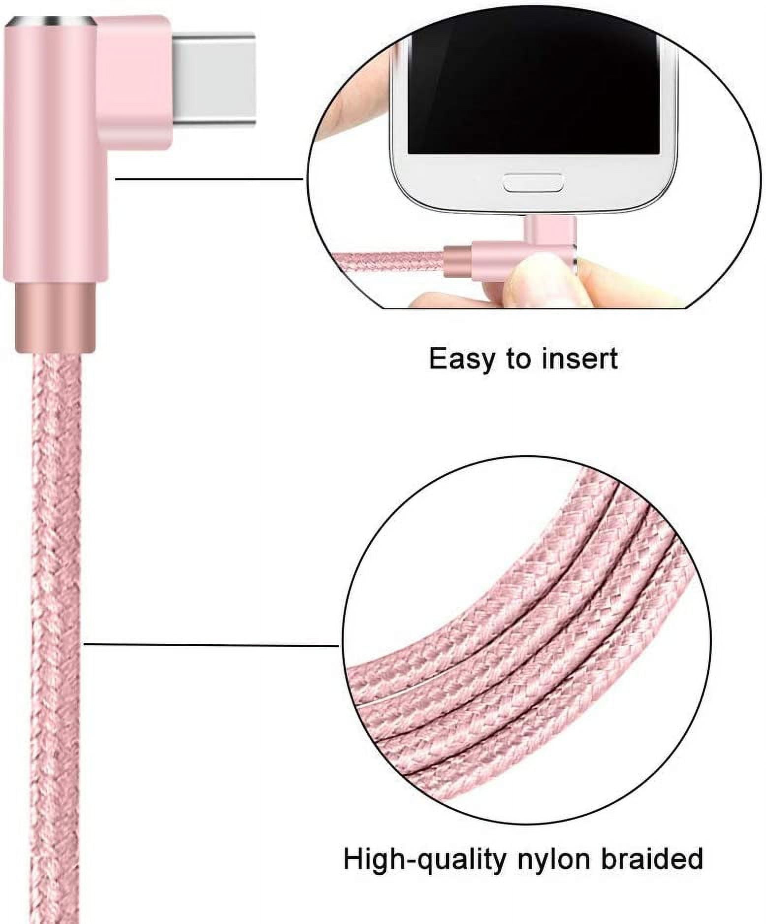 XUERUI-Right Angle USB C Cable, Type C 90 Degree Cable, Braided USB ...