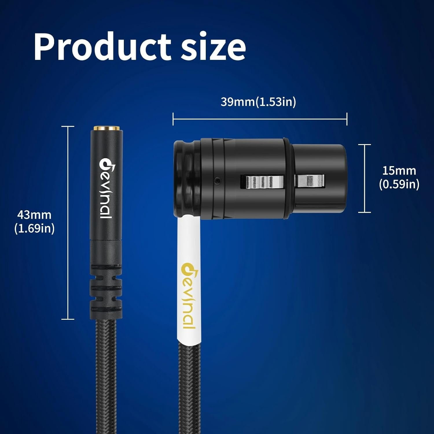 XUERUI-Rotatable Right-Angle XLR to 1/8" Female Cable, Adjustable-Angle ...