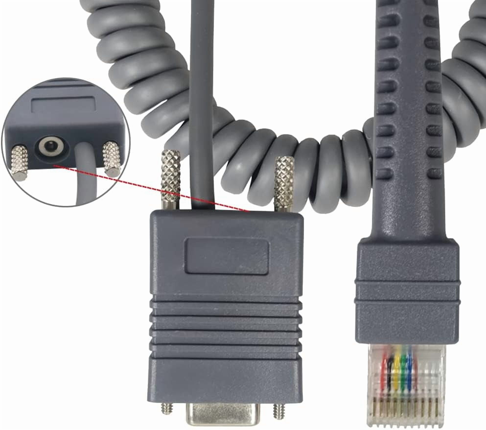 XUERUI-Scanner Cable Spiral RS232 Serial Cable for Symbol Barcode ...