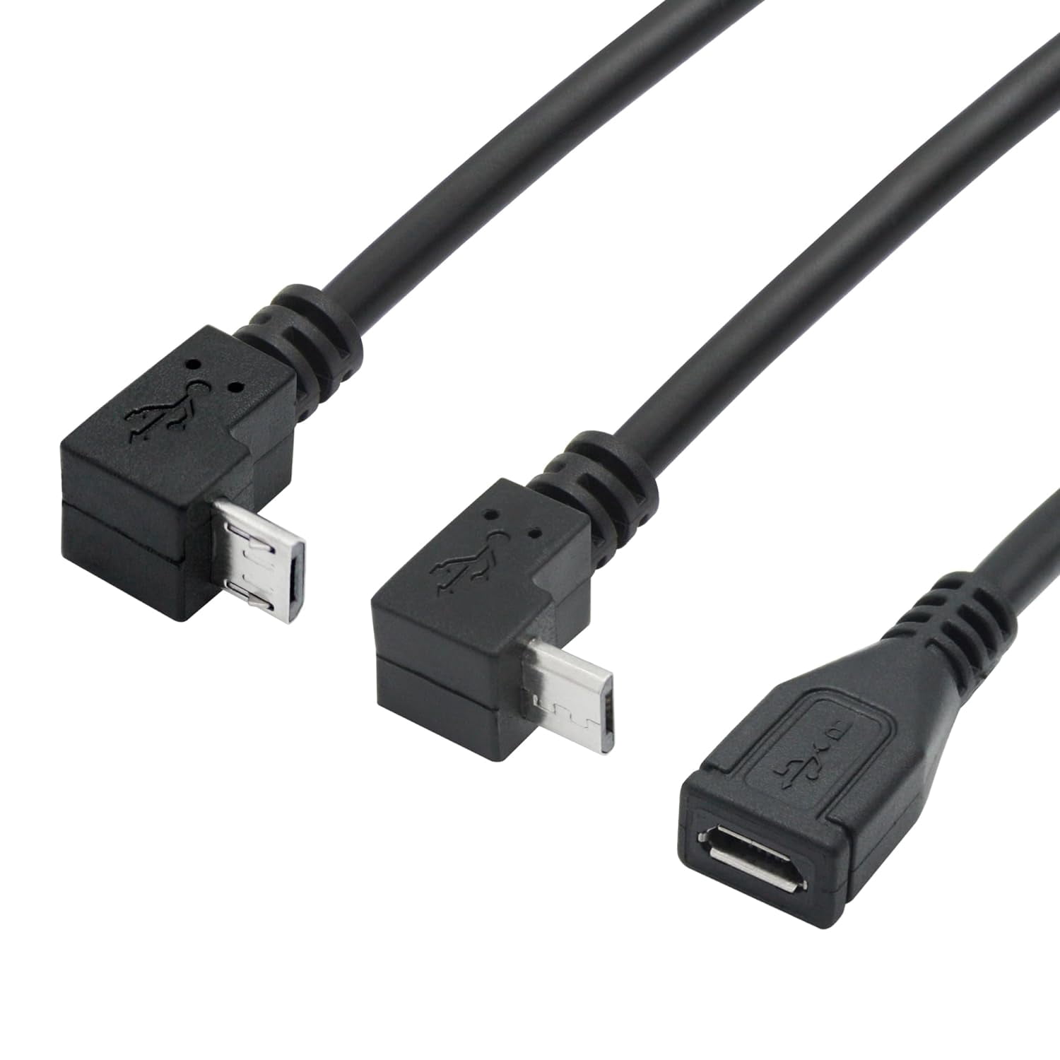 XUERUI-Short Micro USB Extension Cable 9inch, 90 Degree Up & Down Angle ...