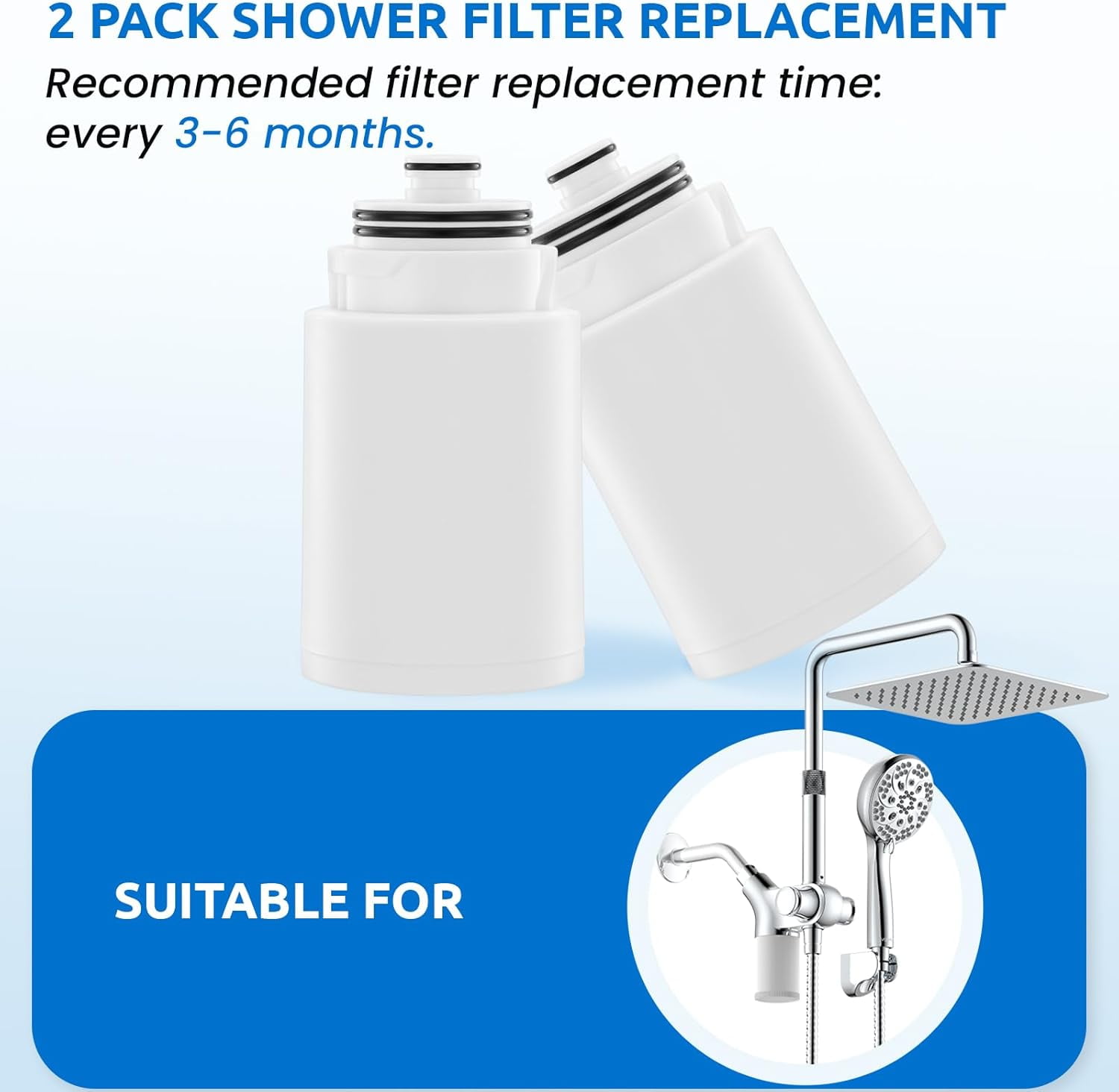 XUERUI-Shower Head Filters Replacement ONLY for Dual 10" Filtered ...