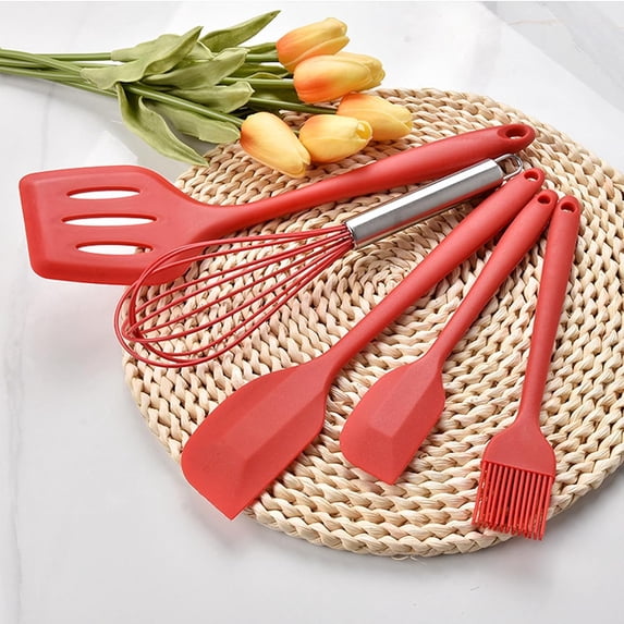 XUERUI-Silicone Spatula Set 5 Pieces Heat Resistant Non-Stick Rubber ...