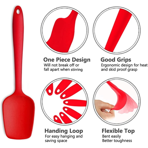 XUERUI-Silicone Spatula Set of 7, Heat-Resistant Rubber Spatulas ...