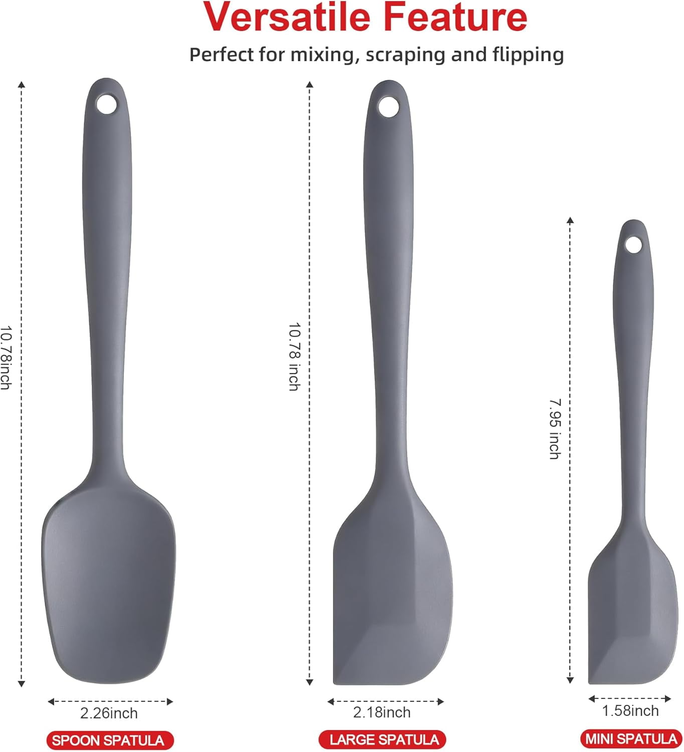 XUERUI-Silicone Spatula Set - Rubber Spatula - 600°F Heat Resistant ...