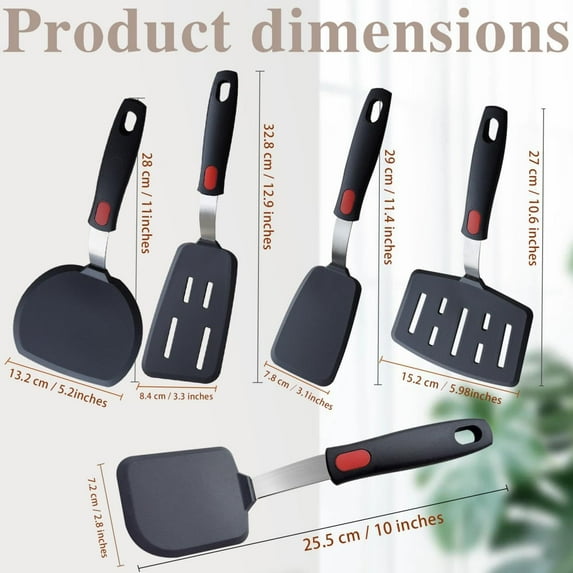 XUERUI-Silicone Spatula Turner, 5-Pack Spatulas Silicone Set for ...