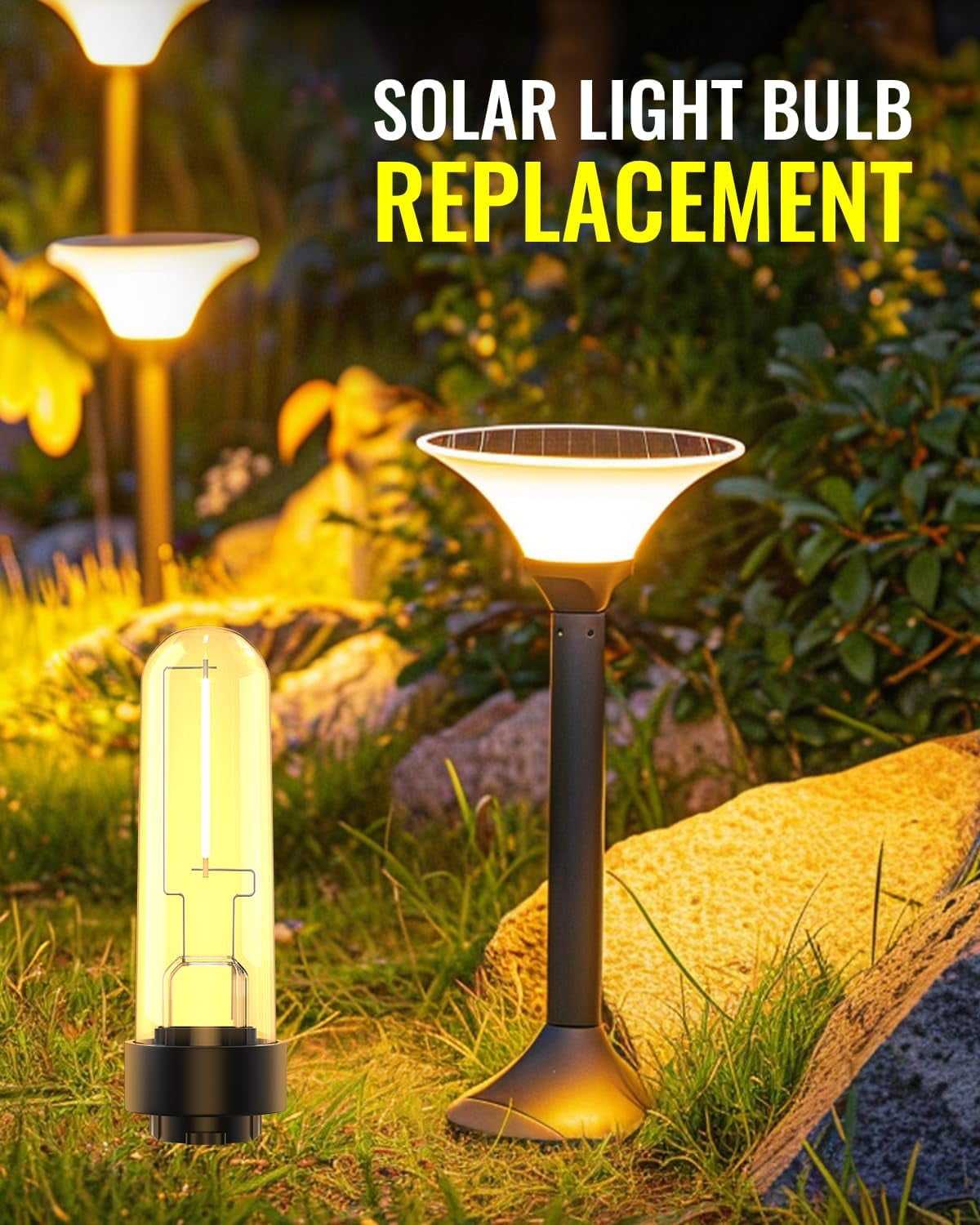 XUERUI-Solar Garden Light Replacement Bulbs, Warm White 3000K 0.5W ...