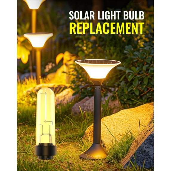 XUERUI-Solar Garden Light Replacement Bulbs, Warm White 3000K 0.5W ...