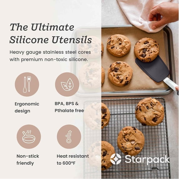 XUERUI-StarPack Premium Flexible Silicone Spatula Set - 3 Spatulas for ...