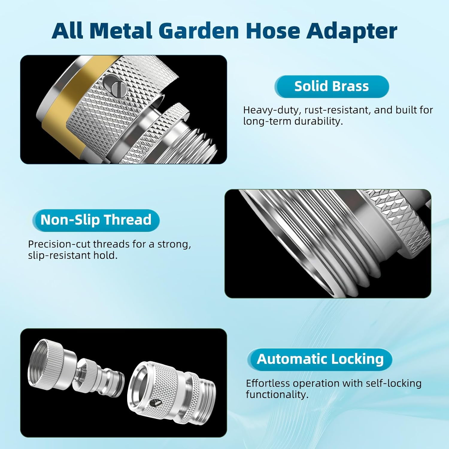 XUERUI-Swivel Garden Hose Quick Connector, 360° Rotatable Faucet Hose ...