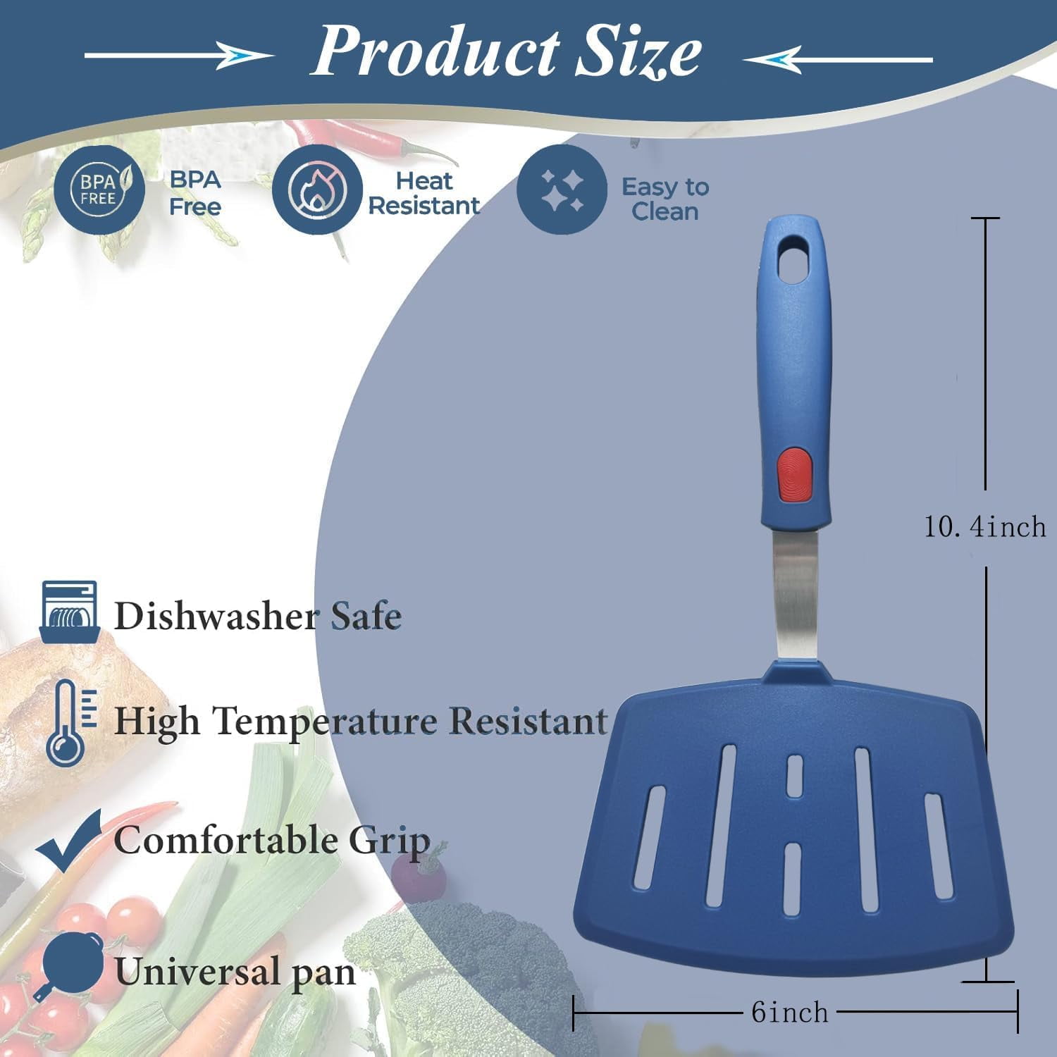 XUERUI-Tenta Kitchen Wide Silicone Spatula for more than 12" Non Stick ...