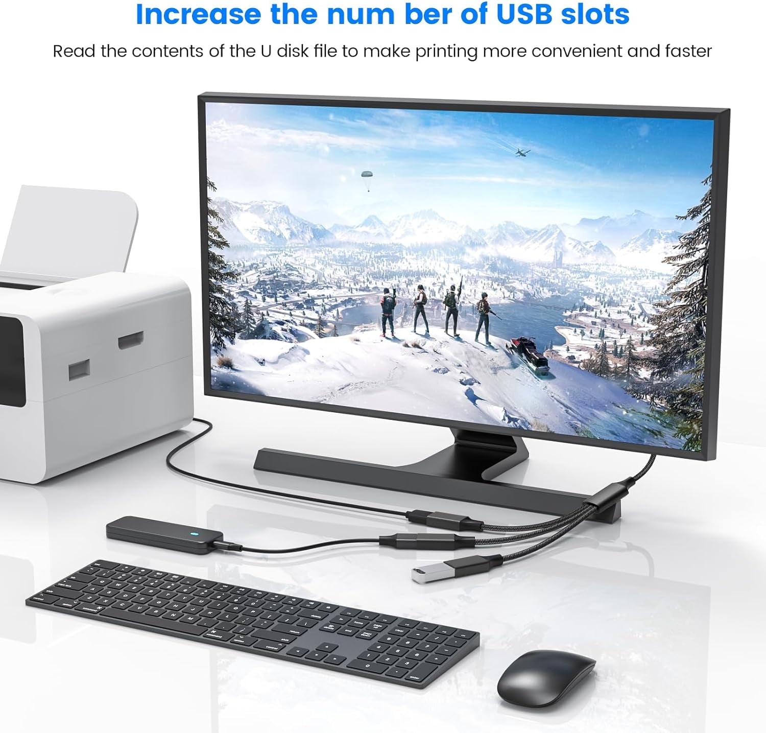 XUERUI-Type A Splitter 1 Male to 3 Female USB 2.0 Adapter Type a Power ...