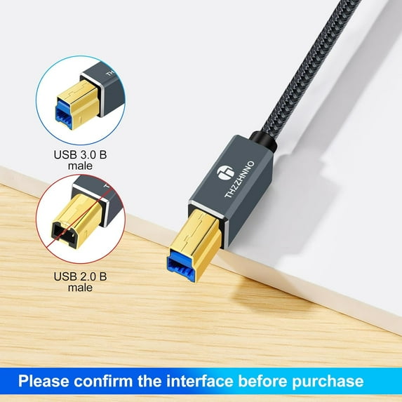 XUERUI-USB 3.0 A to USB B Cable 10FT, Type A Male to Type B 3.0 Male ...
