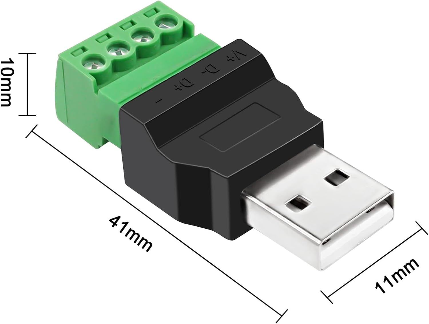 XUERUI-USB Screw Terminal Block Adapter Connecotr USB 2.0 A Male Plug 4 ...