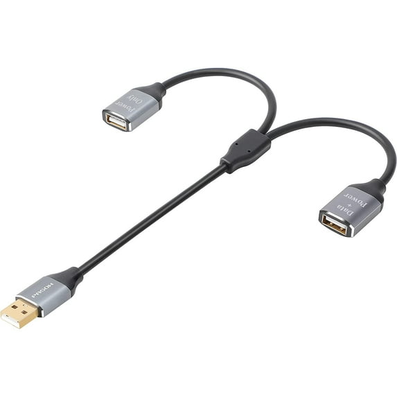 XUERUI-USB Splitter Y Cable, USB 2.0 Splitter 1 Male to 2 Female ...