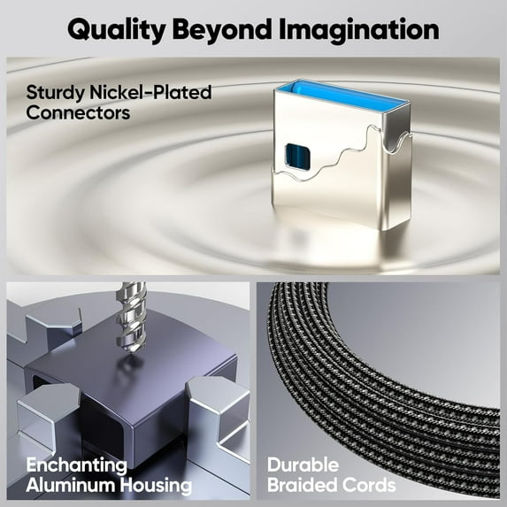 XUERUI-USB to USB Cable 10 Ft, 5Gbps Long USB 3.0, 15W Type A Male to ...