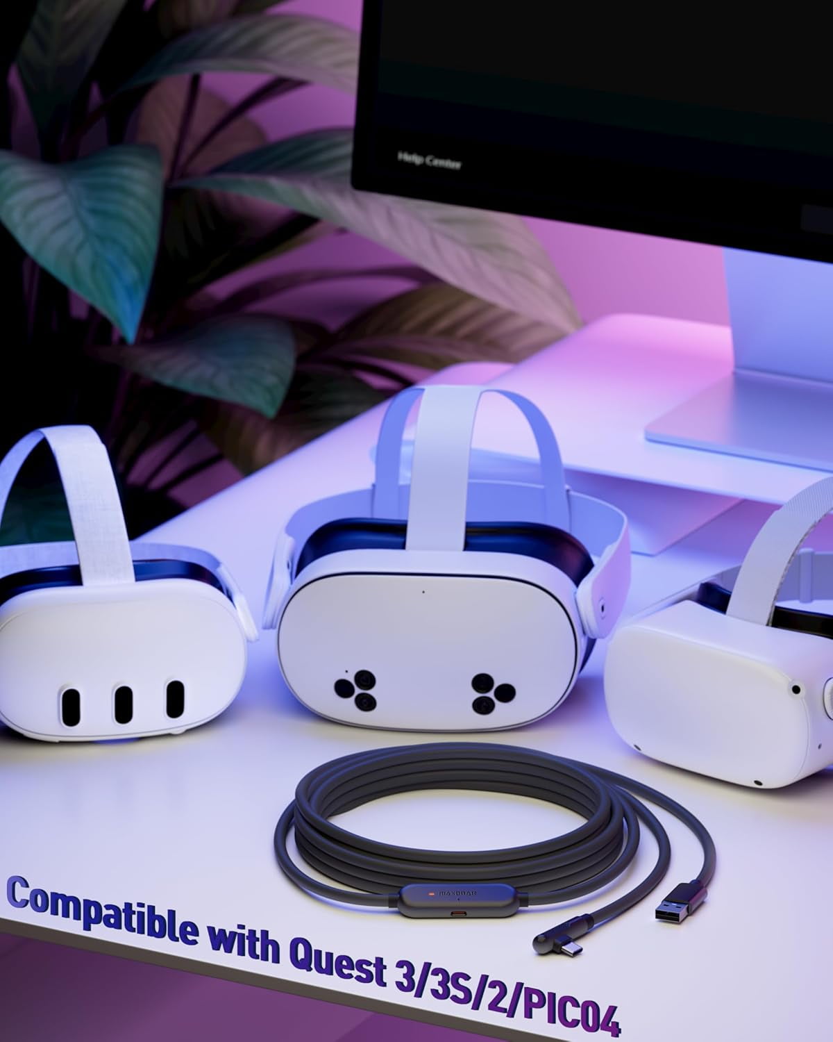 XUERUI-VR Charging Link Cable 20FT (Next-Gen Chip) Compatible with Meta ...