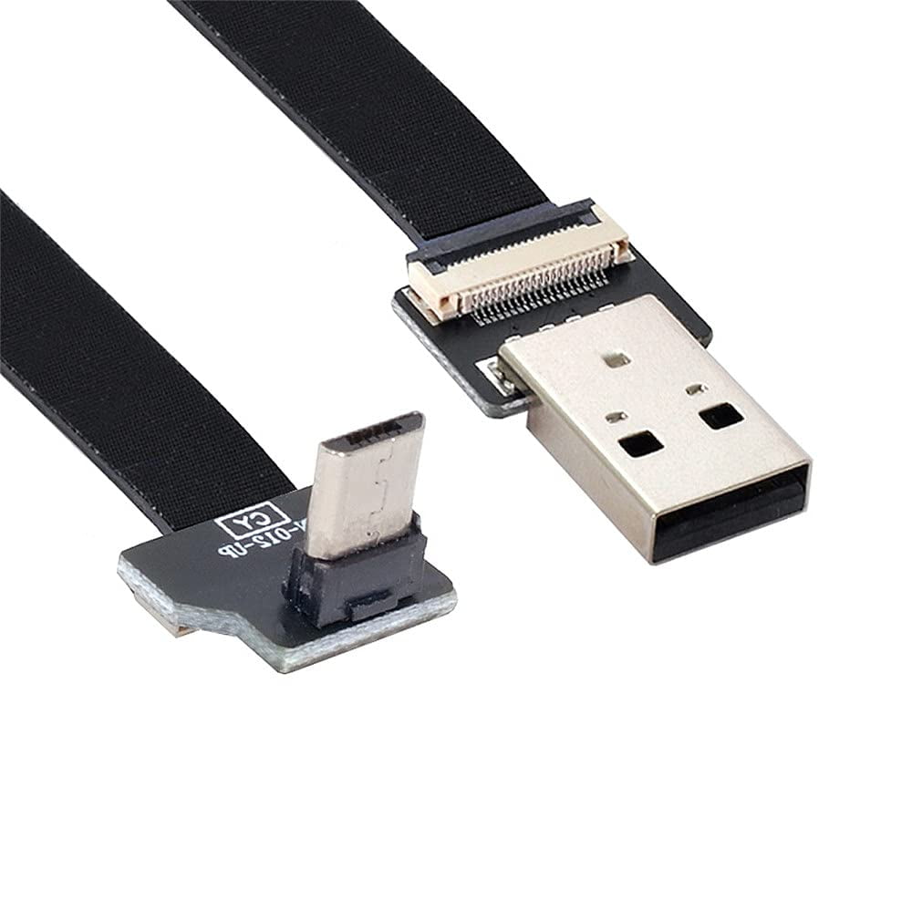 XUERUI-Xiwai 0.5M Up Angled USB 2.0 Type-A Male to Micro USB 5Pin Male Data Flat Slim FPC Cable ...