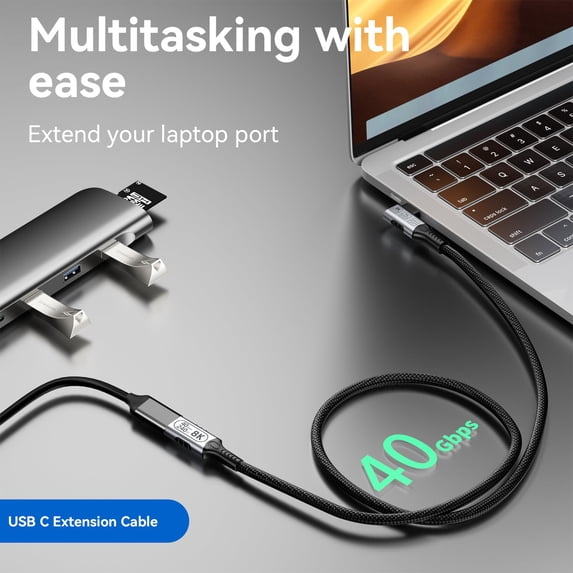 XUERUI-long right angle usb4 extension 6.6FT/2M for Thunderbolt 4 ...