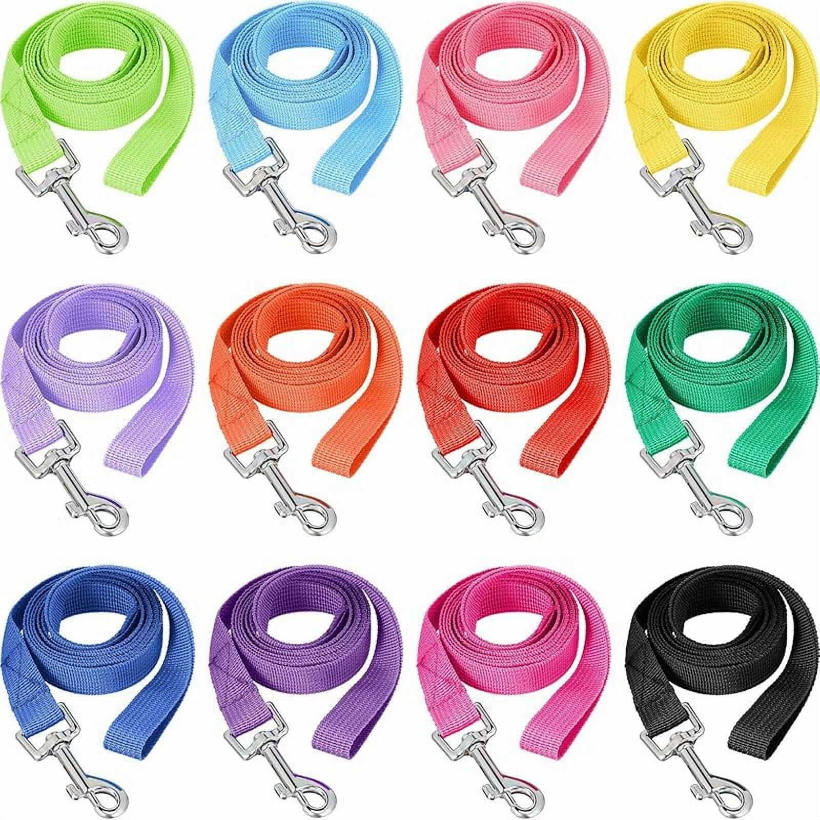 XUET 12 Pcs Nylon Puppy Leash Bulk 5ft Dog Leash for Training 12 Colors ...