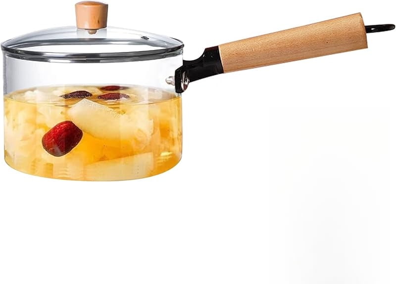 XUET Glass Pot for Stove Top,60Oz/1.8L Clear Glass Pot Set for Cooking ...