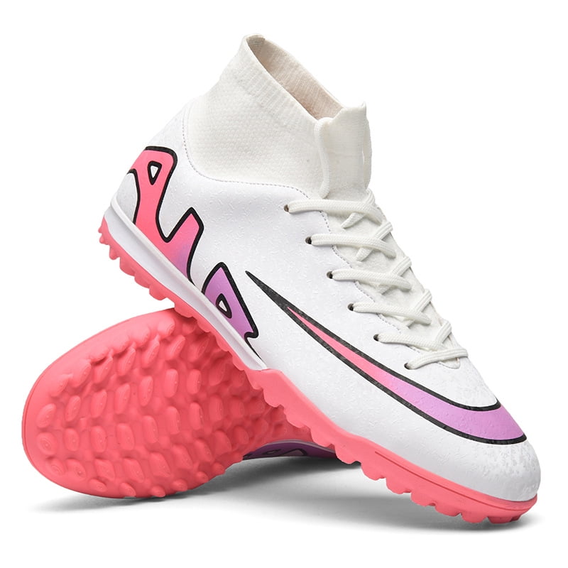 XUET Men's Soccer Cleats Football Shoes with High-Tops Lace-Up Spikes ...