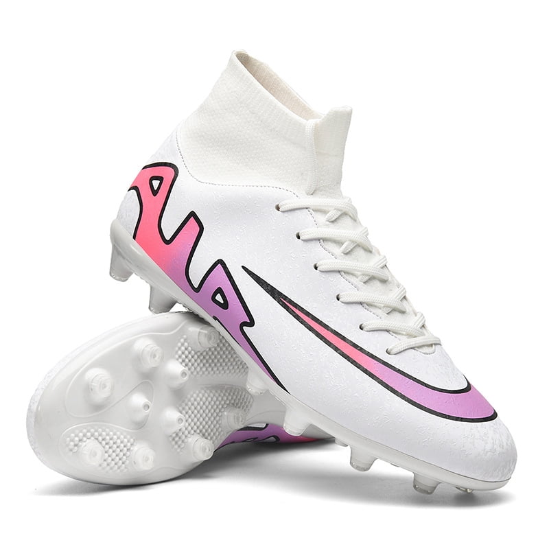 XUET Men's Soccer Cleats Football Shoes with High-Tops Lace-Up Spikes ...