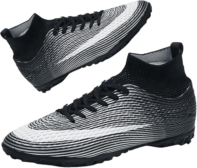 XUET Men's Soccer Shoes Cleats Professional High-Top Breathable TF ...