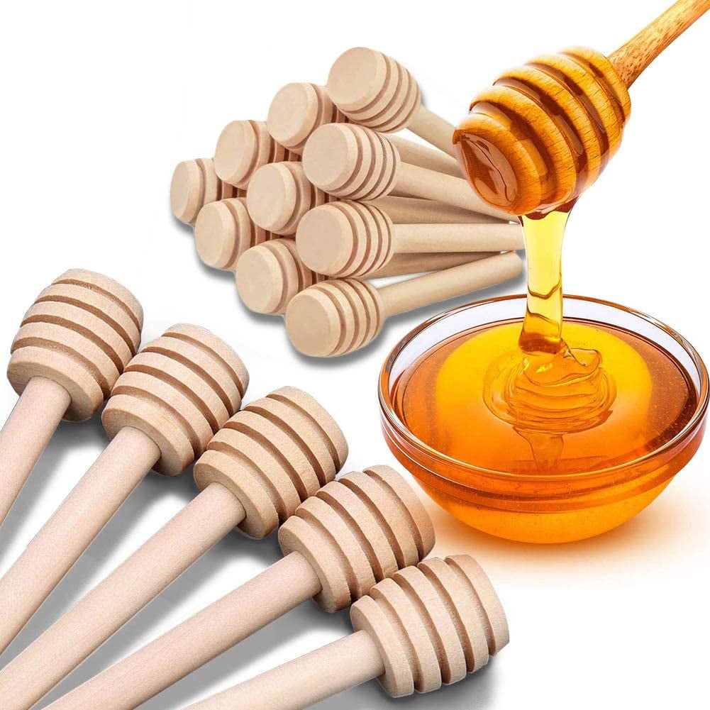 XUET Premium 50-Pack 3 Inch Mini Wooden Honey Dipper Stick ...