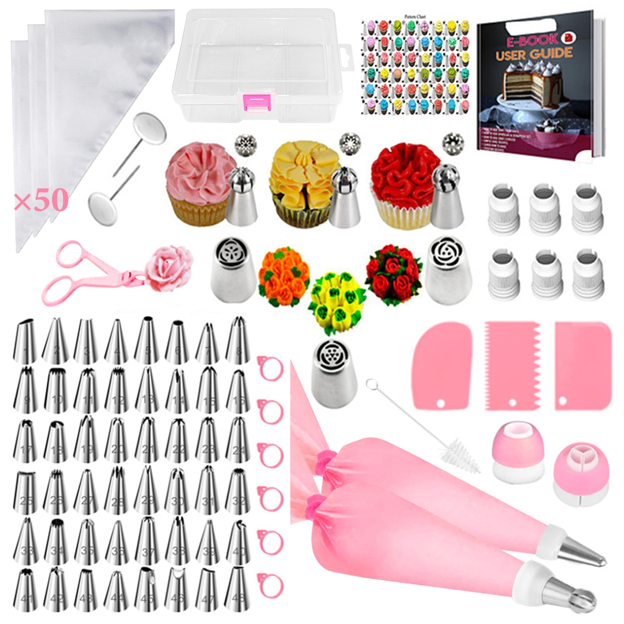XUEY Cake Decorating Supplies Kit, 700 Pcs Cake Decorating Kit W/ 3 Non ...
