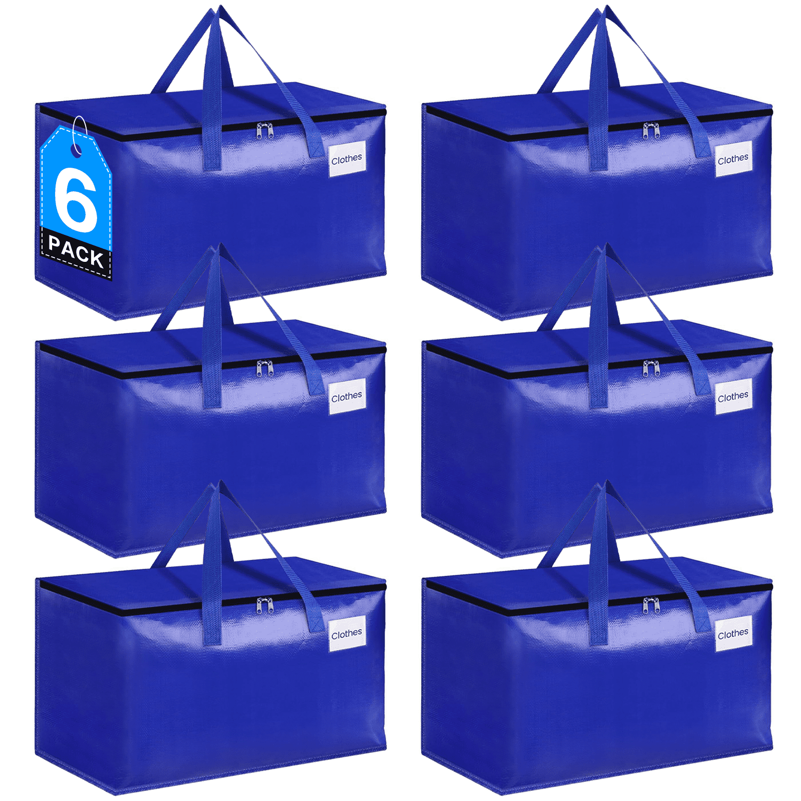 XUEYU 6 Pack Extra Large Moving Bags, Heavy Duty Storage Totes with ...