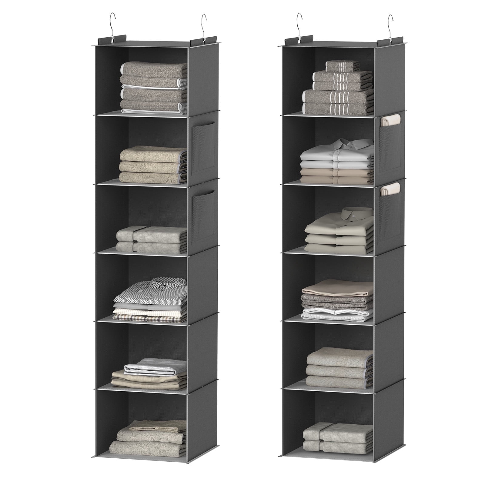 XUEYU Hanging Closet Organizer, 2 Pack Closet Hanging Storage Shelves ...
