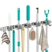 5 Racks Mop and Broom Holder Wall Mount - Stainless Steel Heavy Duty Broom Mop Hanger - Broom ...
