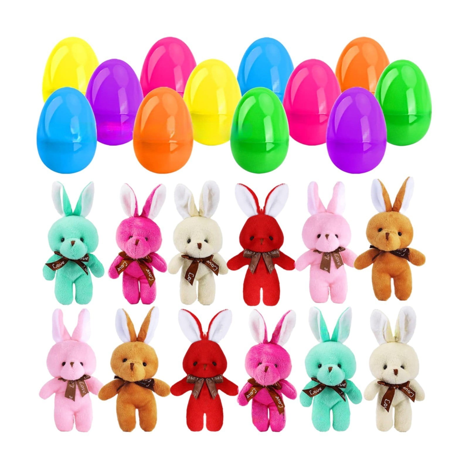 XUFLVPSEF 12 Pack 4.5 Inch PreFilled Easter Eggs with Plush Bunny Toys ...