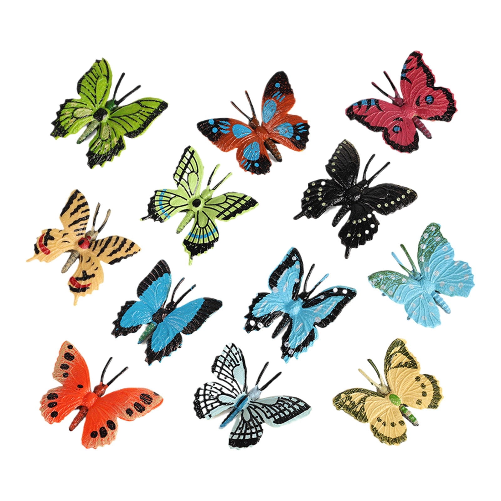XUFLVPSEF 12 Pieces Plastic Butterflies Toy Butterflies Action Figures ...
