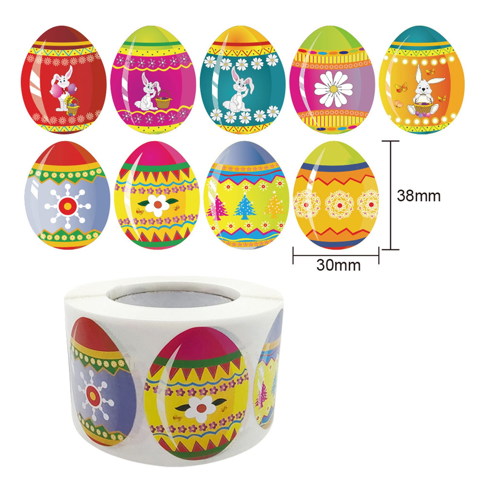 XUFLVPSEF 500 Pieces Easter Stickers Happy Easter Eggs Roll Stickers ...