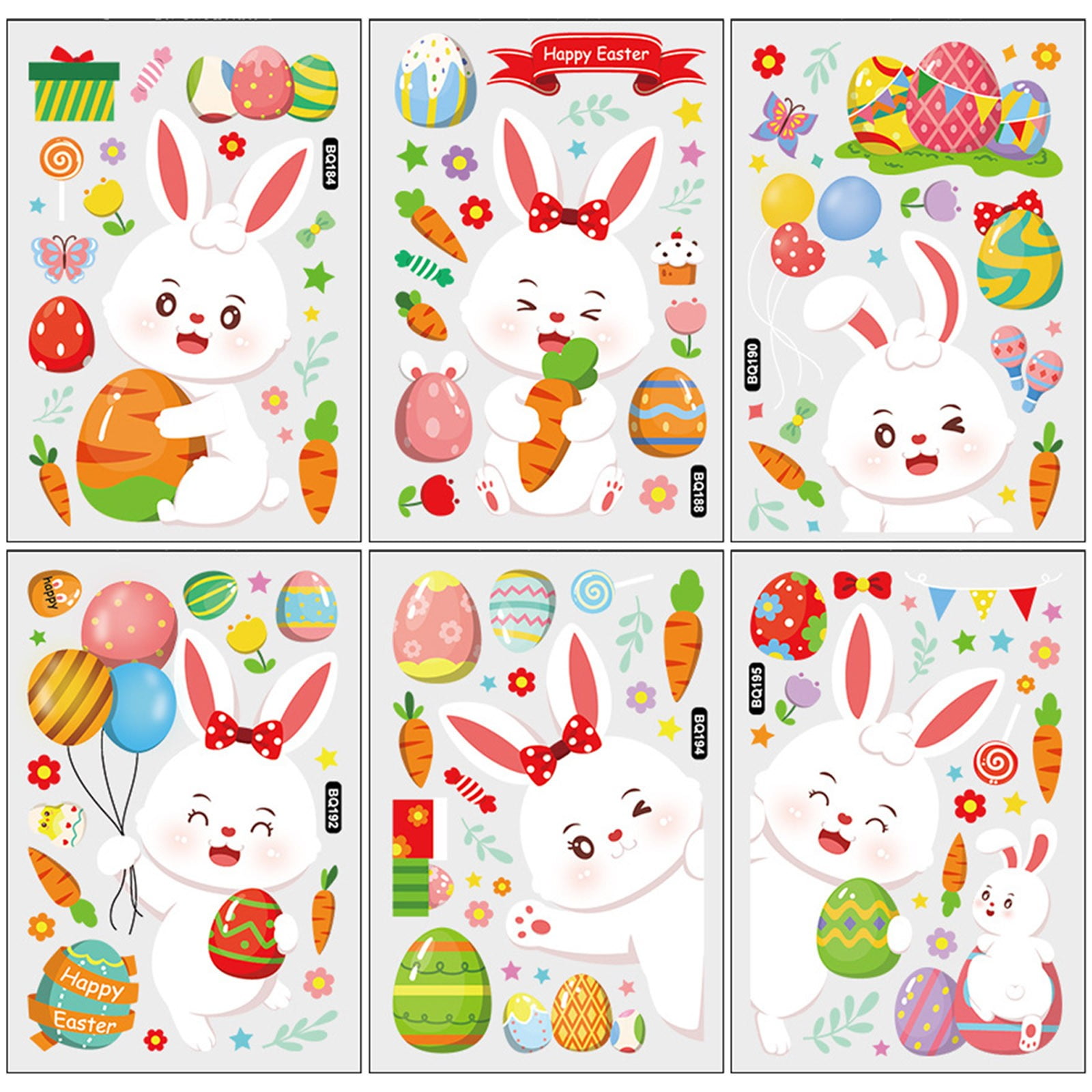 XUFLVPSEF Easter Window Cling Stickers Easter Decorations Watercolor ...