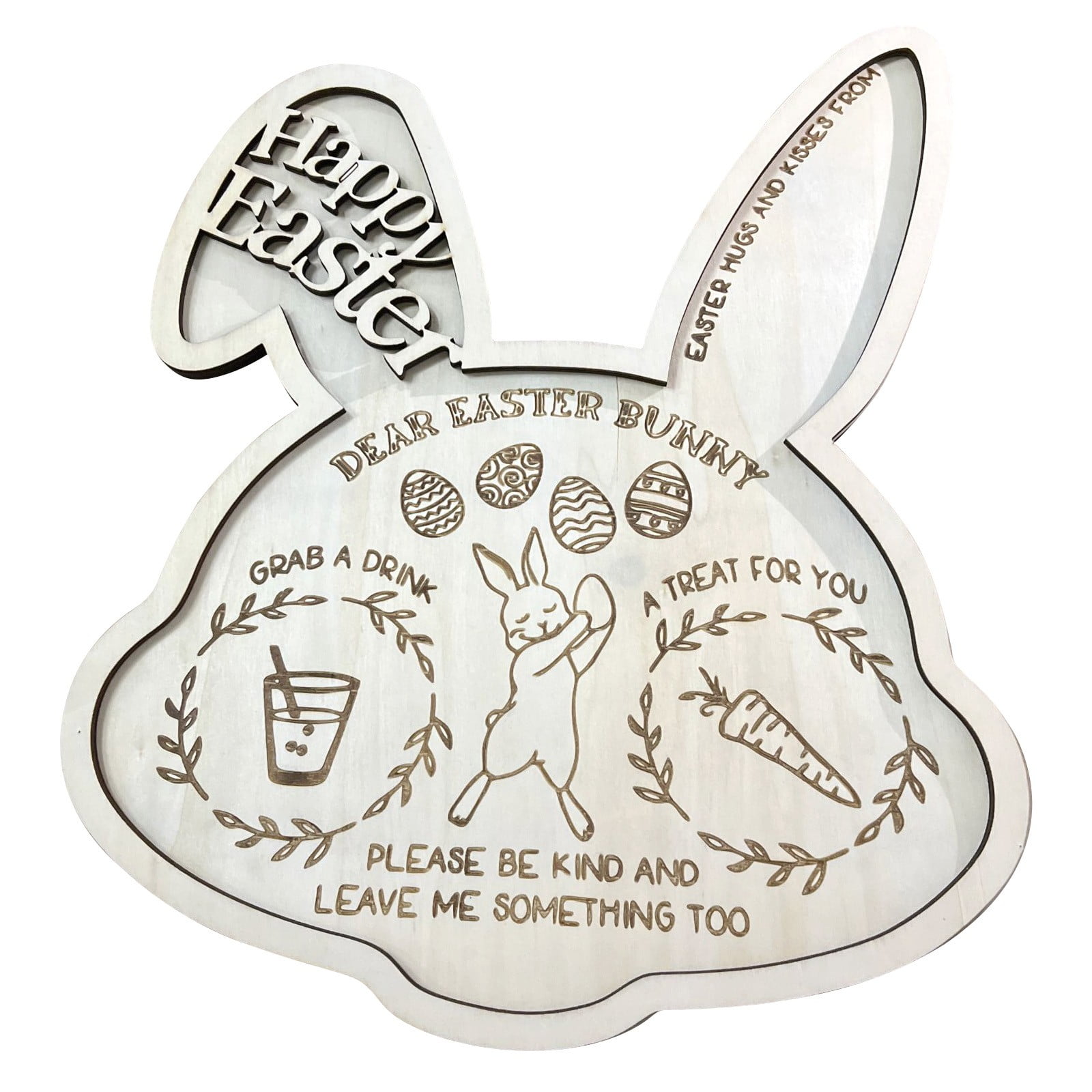 XUFLVPSEF Farmhouse Bunny Serving Wood Trays,Rabbit Egg Snack Tray ...