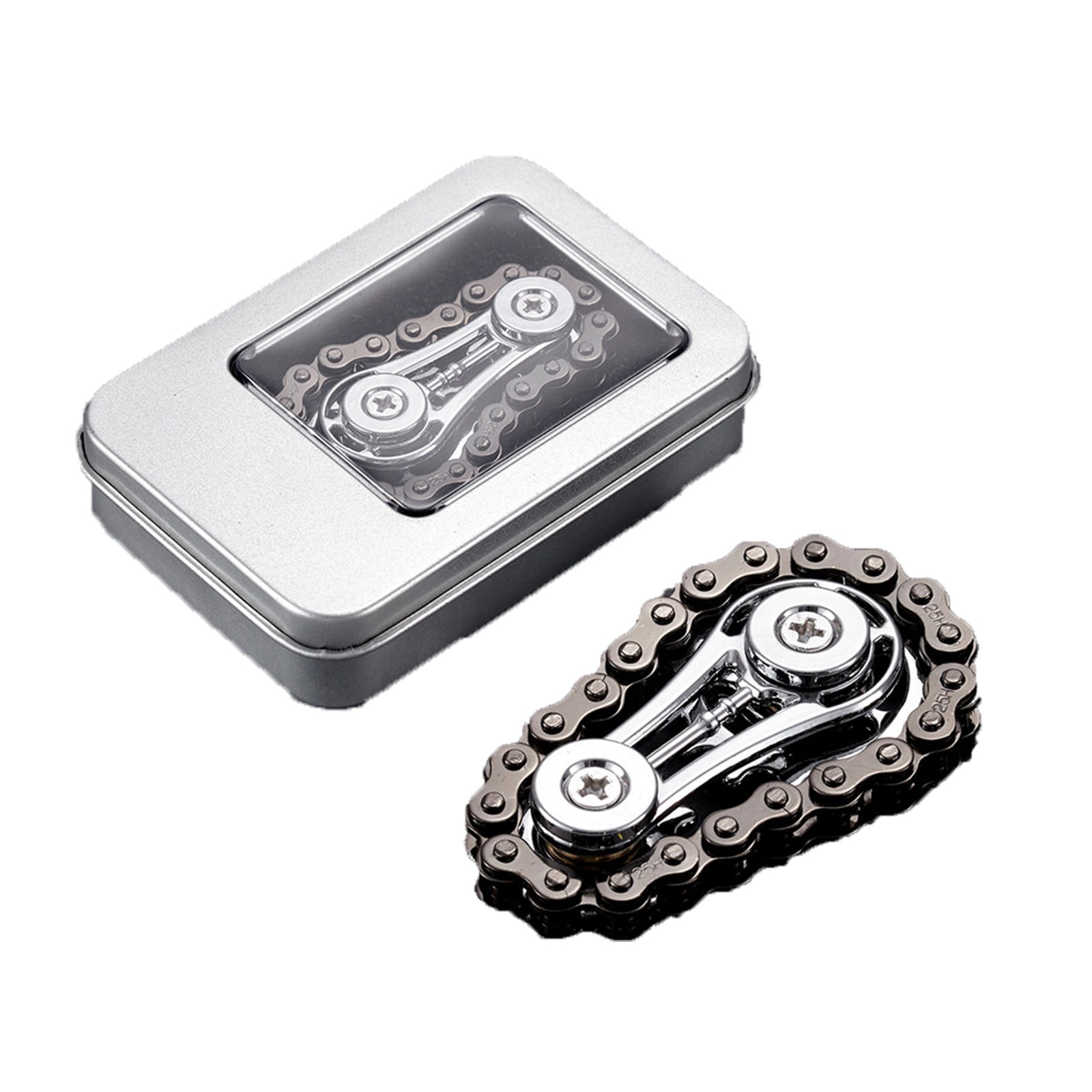 XUFLVPSEF Fidget Chain Ring Spinner - Metal BikeChain Gears Sensory ...