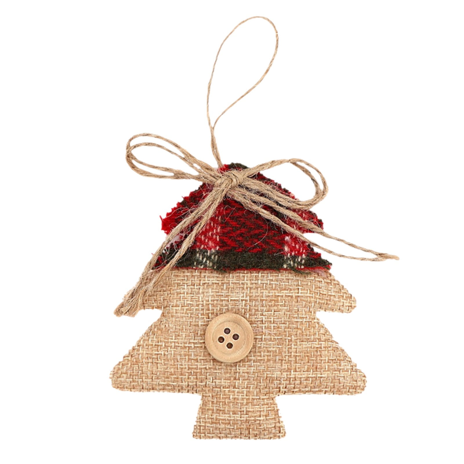 XUFLVPSEF Homespun Cotton Fabric Star Christmas Ornaments with Wood ...