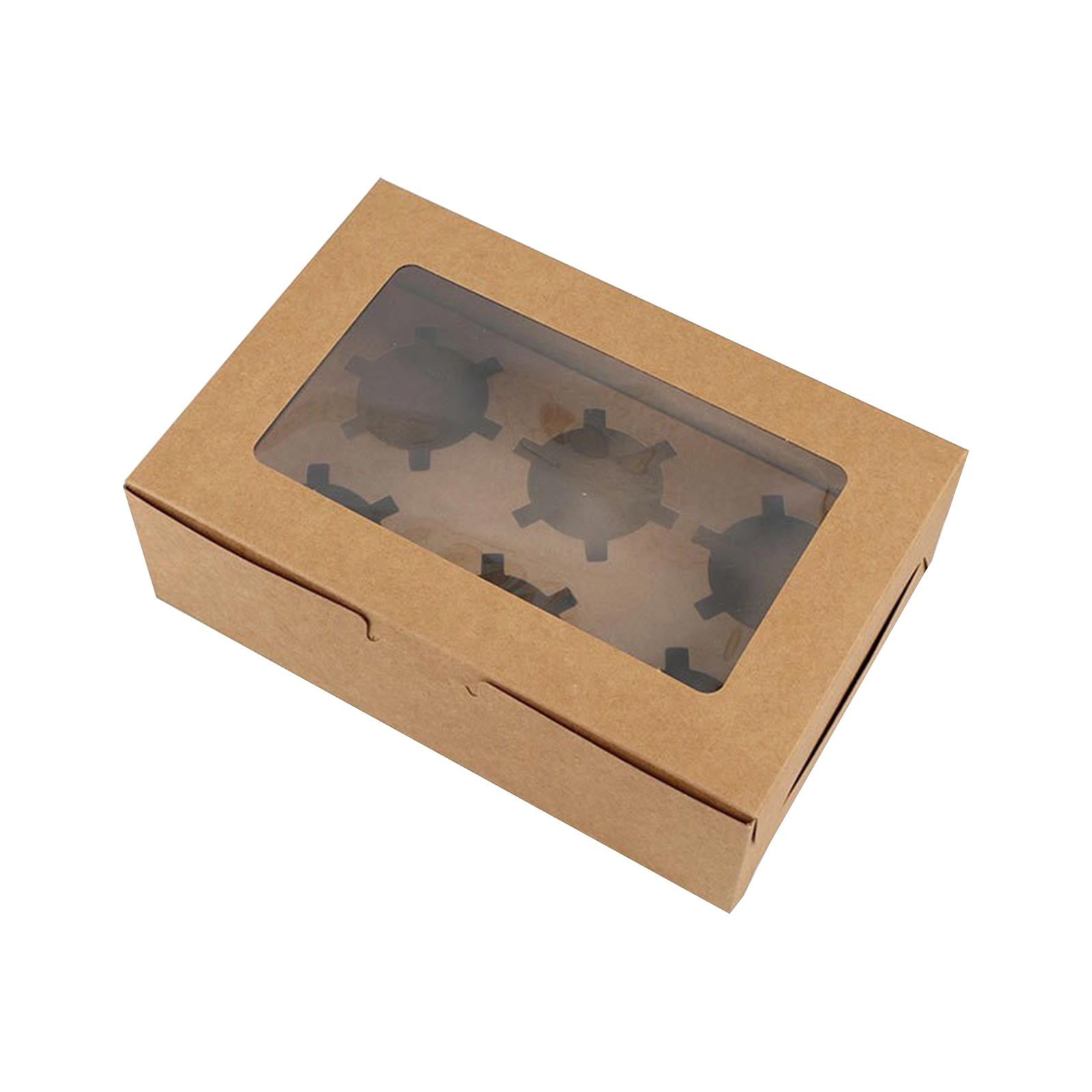 XUFLVPSEF Kraft Paper Bakery Boxes - Pastry Box, Packaging with Clear ...
