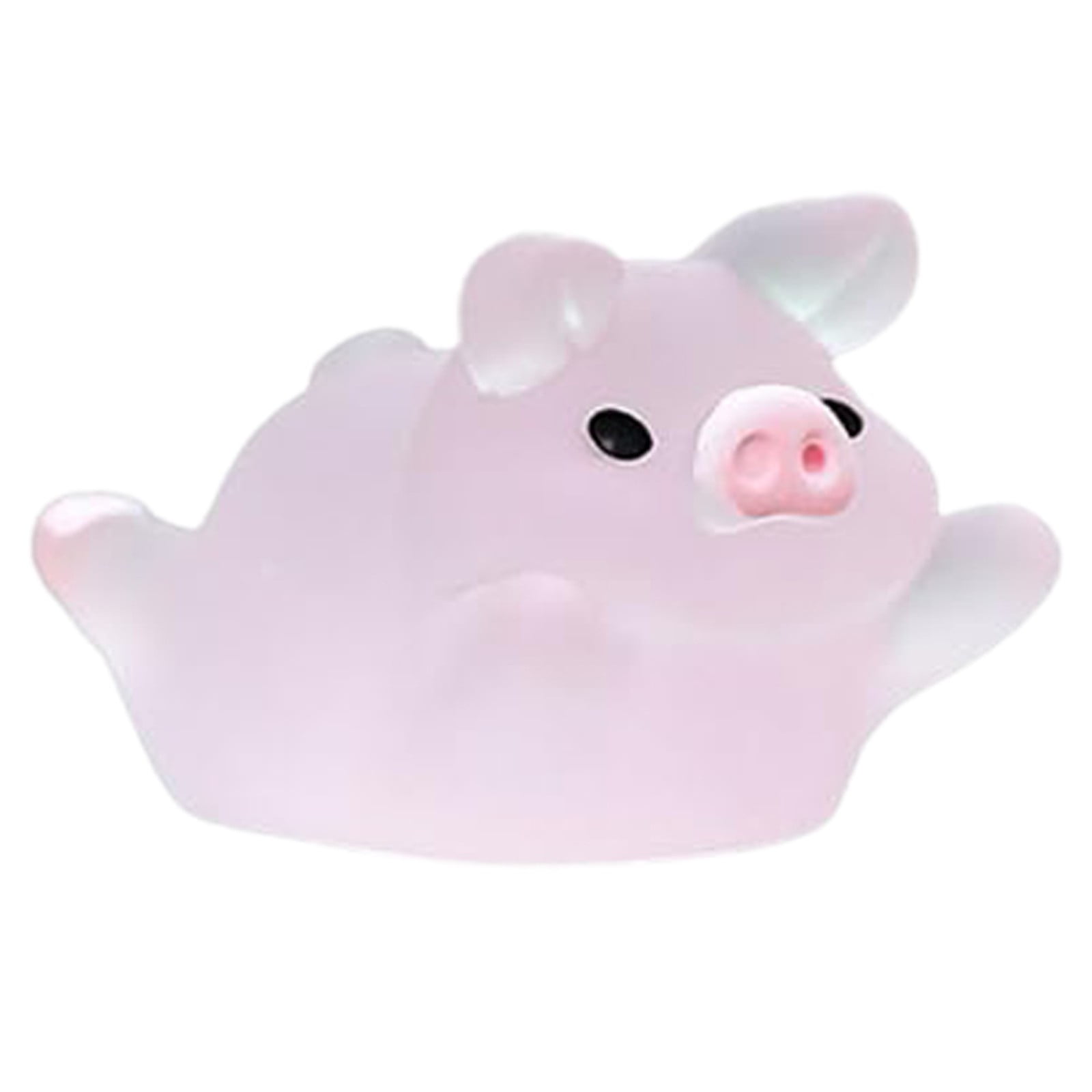 XUFLVPSEF Luminous Mini Pig Miniauter Figures Glow in The Dark Resin ...